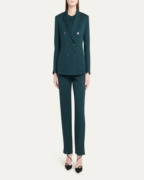 Giorgio Armani Double-breasted Stretch Wool Blazer