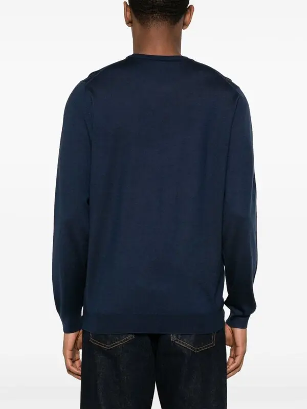 Fedeli Fine-knit Virgin Wool Jumper - Blue