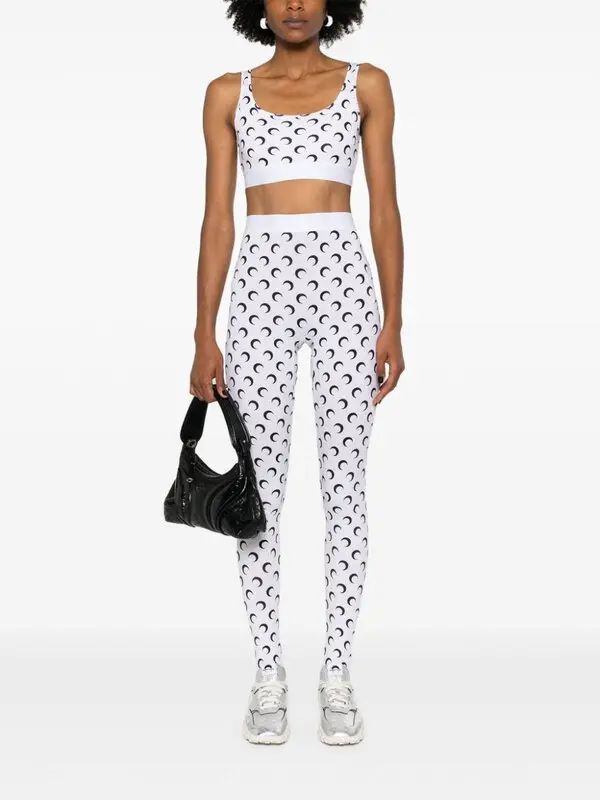 MARINE SERRE Crescent Moon Print Crop Top