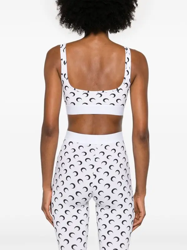 MARINE SERRE Crescent Moon Print Crop Top