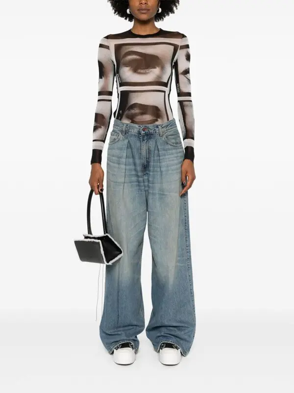 HAIKURE Candy High-rise Wide-leg Jeans - Blue
