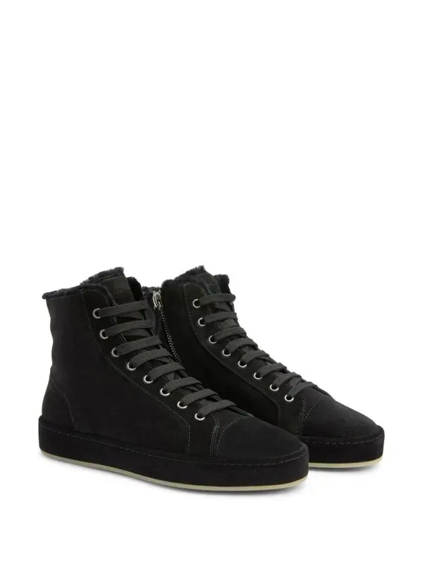 GIUSEPPE ZANOTTI Suede High-top Sneakers - Black