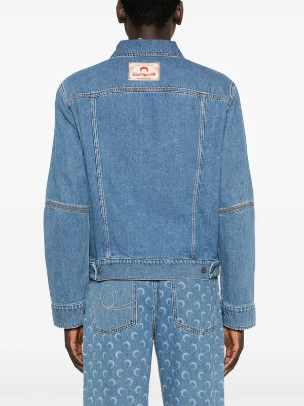 MARINE SERRE Crescent Moon-print Denim Jacket