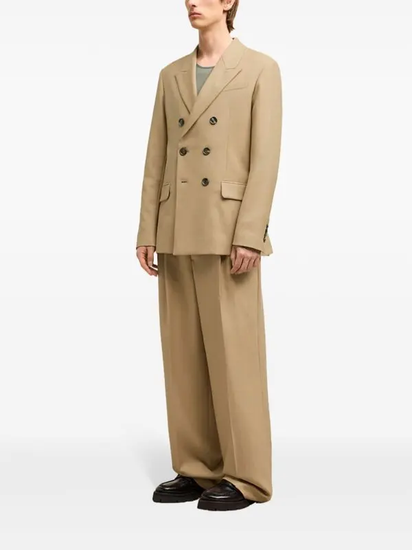 Ami Double Breasted Virgin Wool Blazer - Neutrals