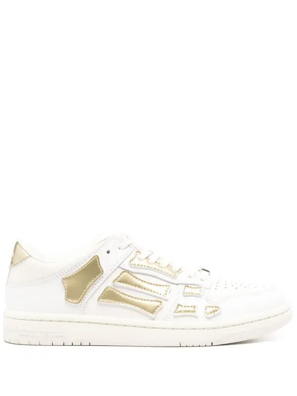 Amiri Patch-Detail Leather Sneakers In White - 50% Off  display picture 1