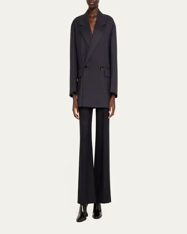 Bottega Veneta Striped Wool Double-breasted Jacket - Blue/black