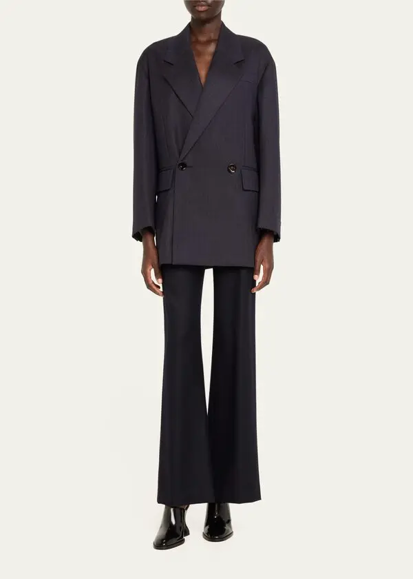 Bottega Veneta Striped Wool Double-breasted Jacket - Blue/black