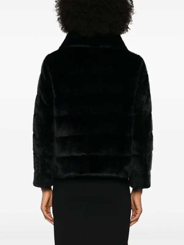 Herno Faux-fur Zipped Jacket - Black