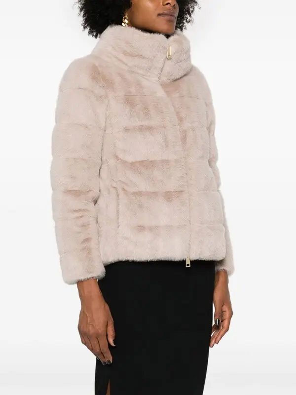 Herno Faux-fur Zipped Jacket - Neutrals