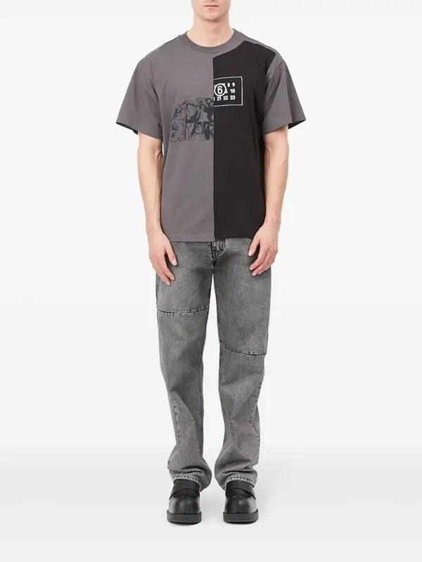 Maison Margiela Spliced Cotton Jersey T-Shirt In Grey - 39% Off 