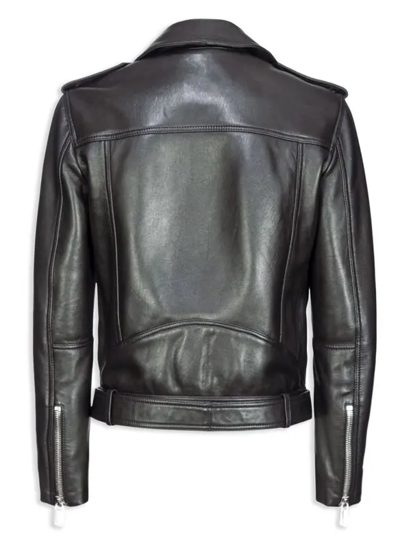 Pinko Belted Leather Biker Jacket
