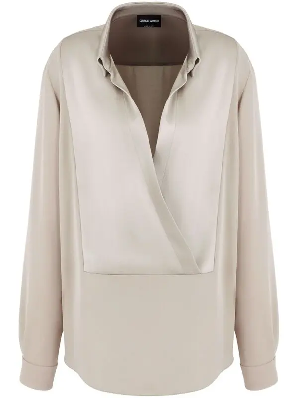 Giorgio Armani Draped Silk Blouse