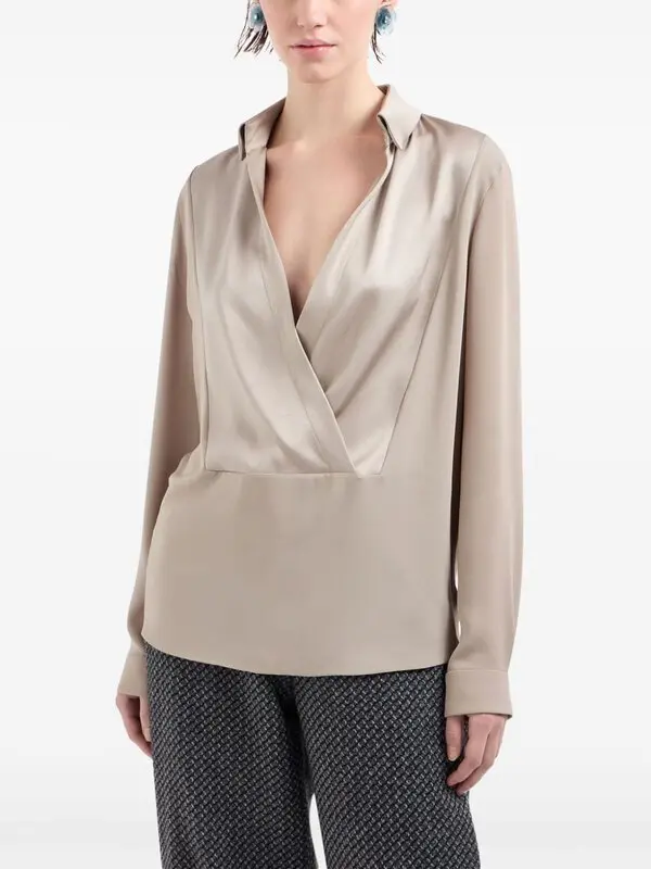 Giorgio Armani Draped Silk Blouse