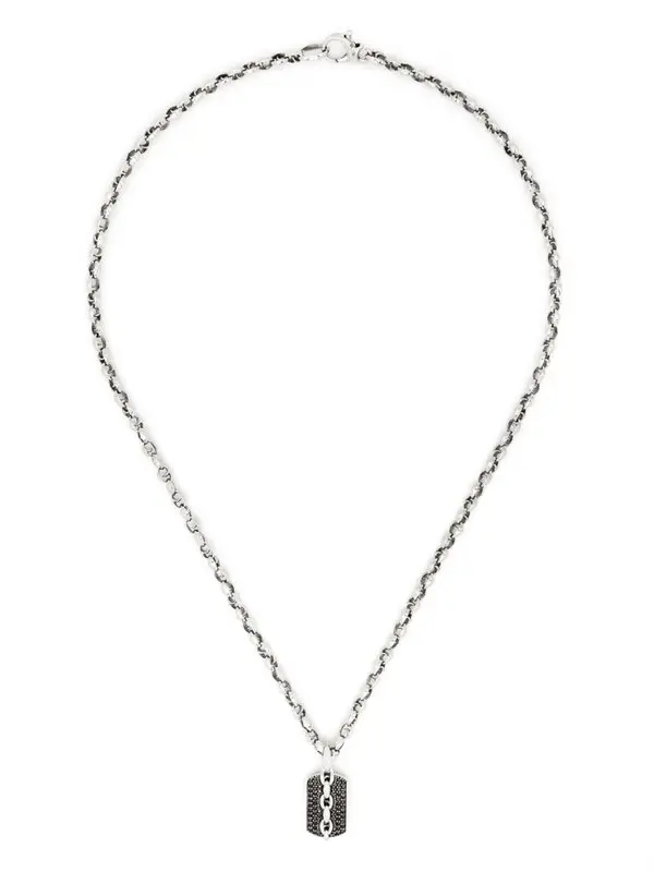 Stephen Webster Sterling Razer Tag Sapphire Necklace - Silver