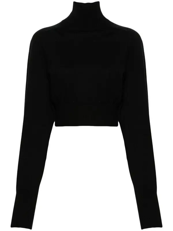 Sportmax Roll-neck Wool Jumper - Black