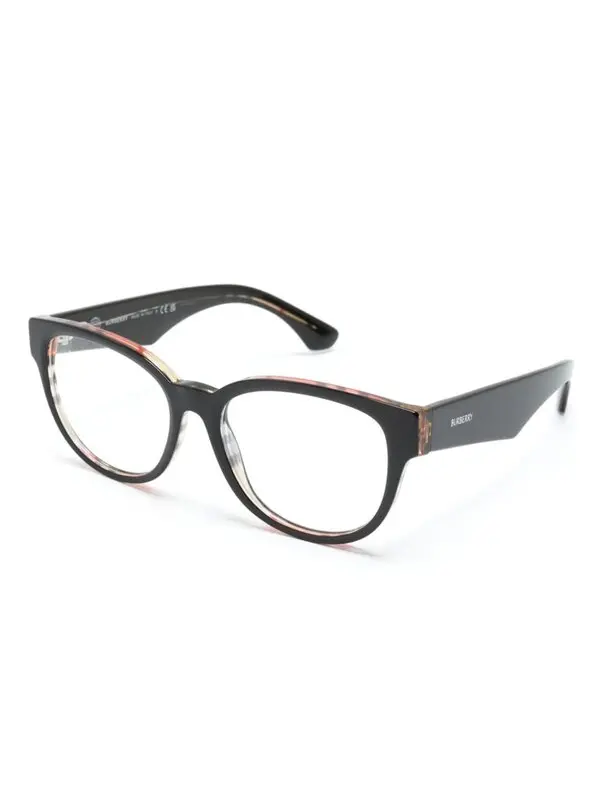 Burberry Checked Oval-frame Glasses