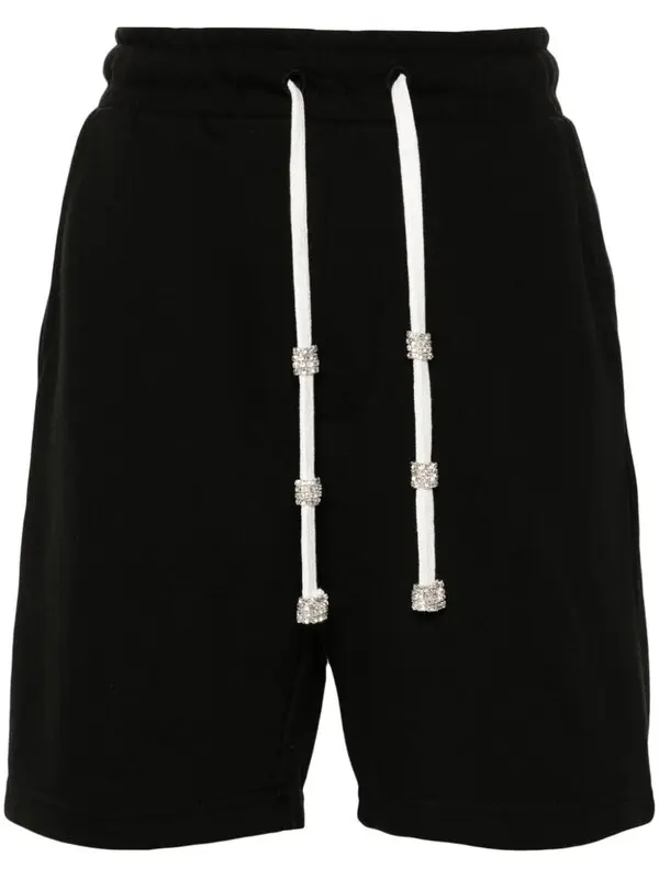 LOULOU Crystal-embellished Track Shorts
