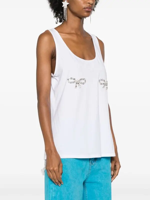 LOULOU Crystal-embellished Bow Tank Top