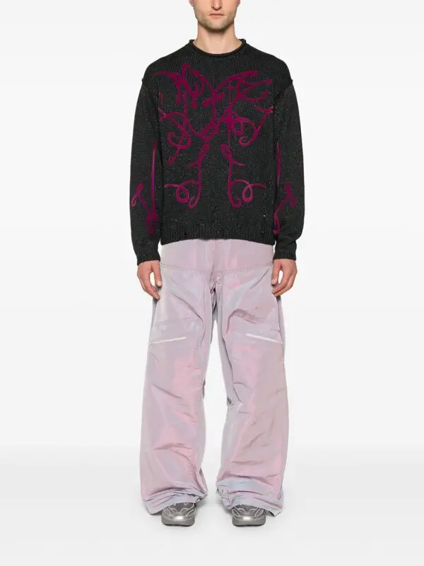 Acne Studios Flocked-logo Distressed Jumper