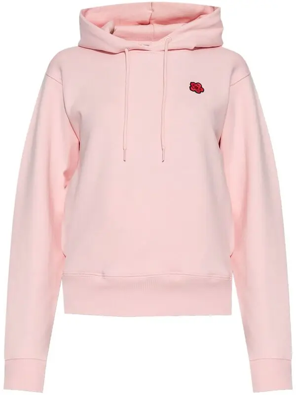 Kenzo Boke Flower-print Cotton Hoodie - Pink