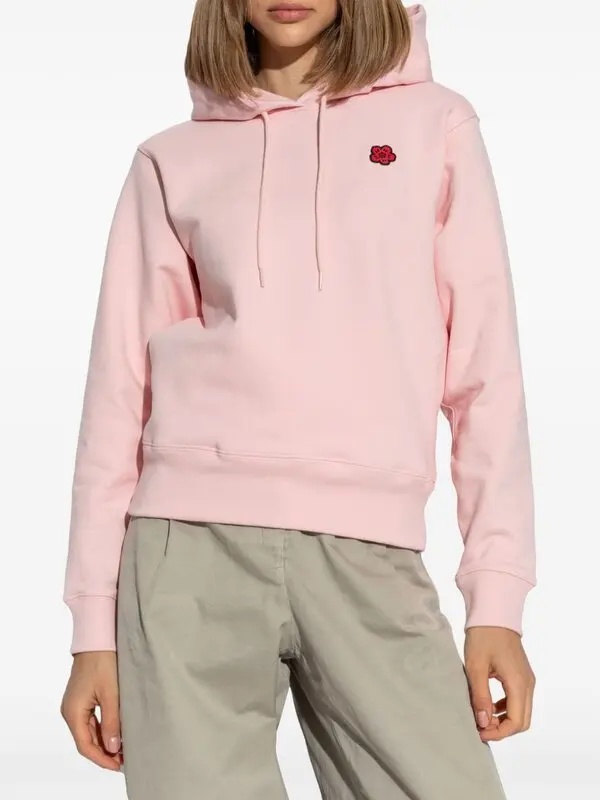 Kenzo Boke Flower-print Cotton Hoodie - Pink