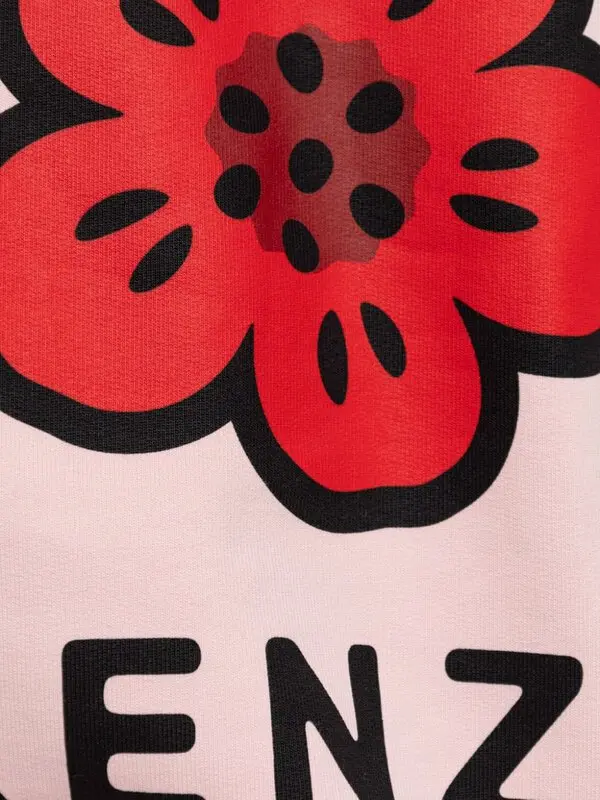 Kenzo Boke Flower-print Cotton Hoodie - Pink