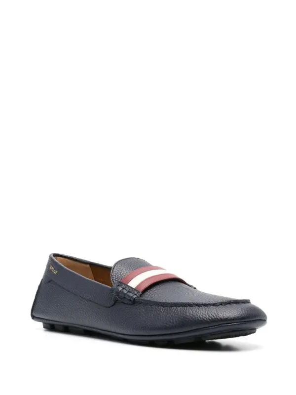 Bally Striped Leather Loafers - Blue - 25% Off | Editorialist display picture 2