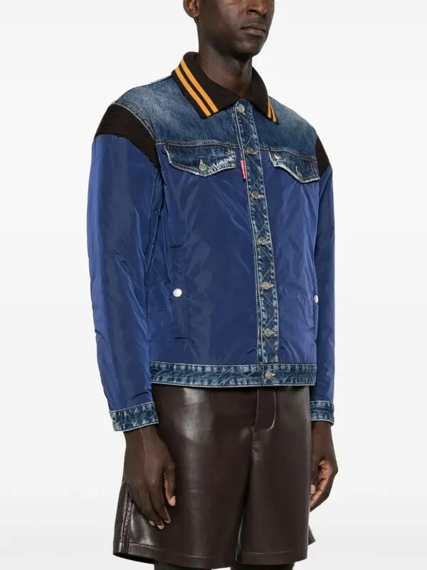 Dsquared2 Panelled Denim Bomber Jacket