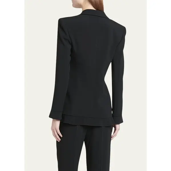 Giorgio Armani Cady Blazer Jacket With Ruffle Underlay