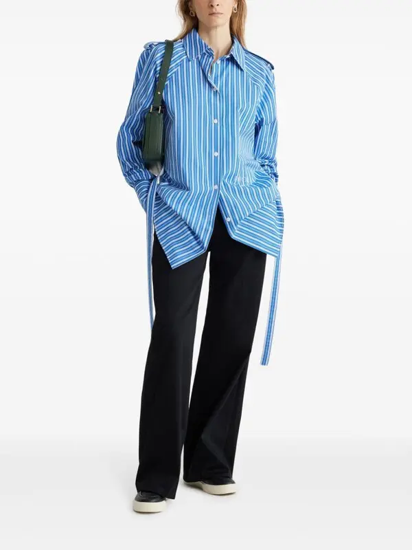 PATOU Striped Mini Shirt Dress