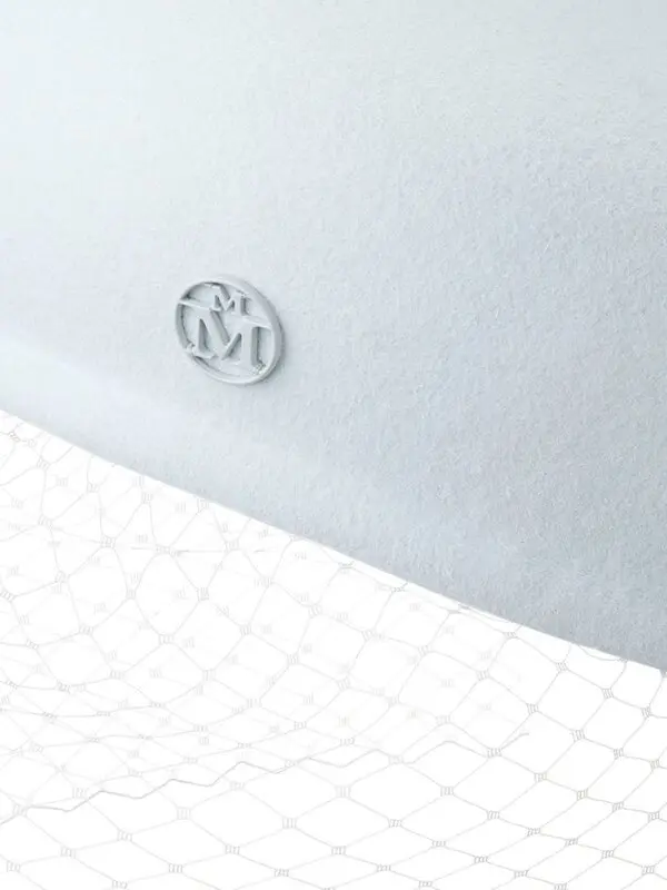 MAISON MICHEL Bonnie Veil-detail Beret - Blue