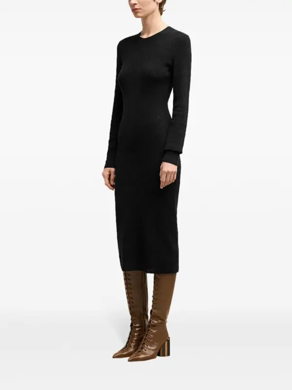 Ami Pointelle Knit Midi-dress