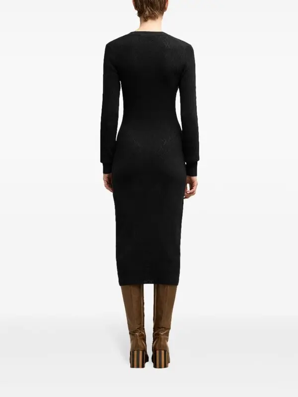 Ami Pointelle Knit Midi-dress
