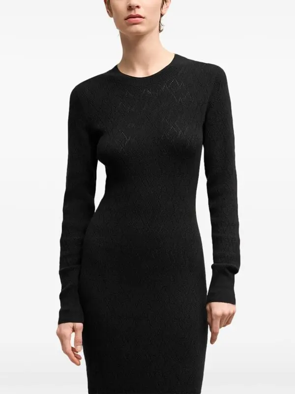 Ami Pointelle Knit Midi-dress