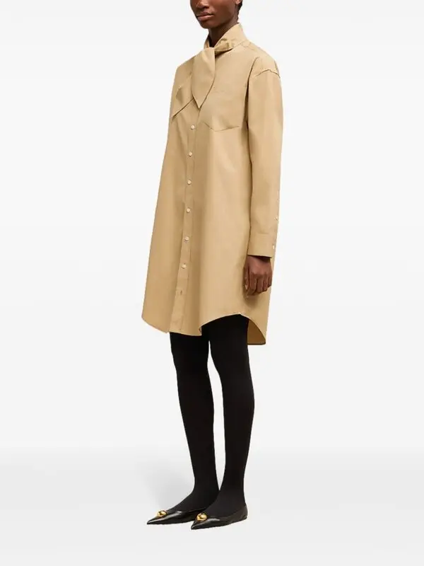 AMI Paris Scarf-collar Cotton Shirt Dress