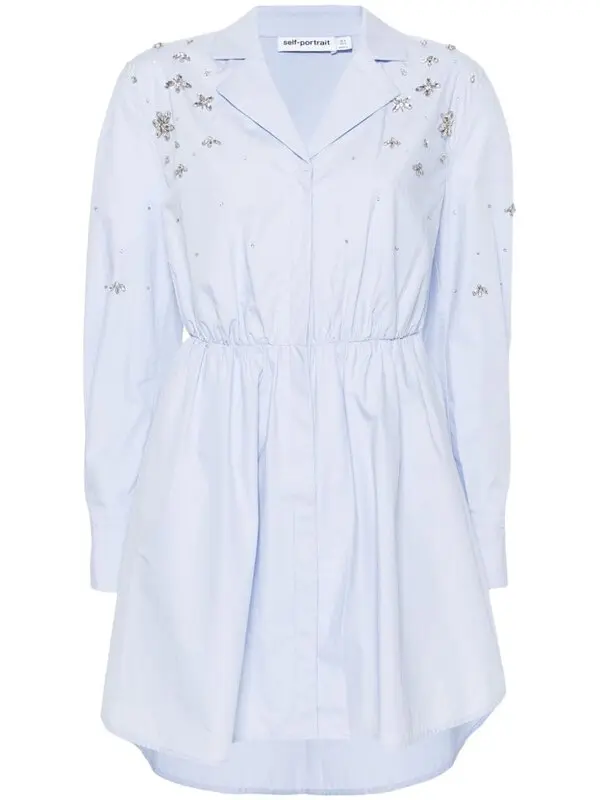 SELF-PORTRAIT Crystal-embellished Shirtdress
