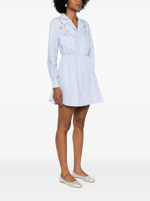 SELF-PORTRAIT Crystal-embellished Shirtdress