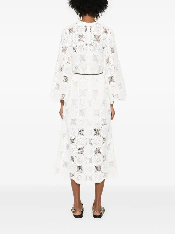 Zimmermann Belted Crochet Midi Dress