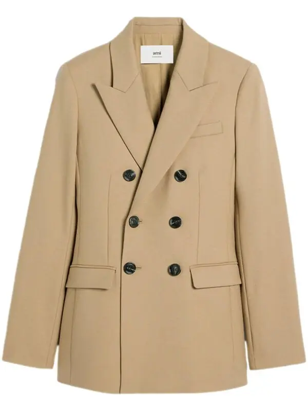 AMI Paris Double-breasted Blazer - Neutrals