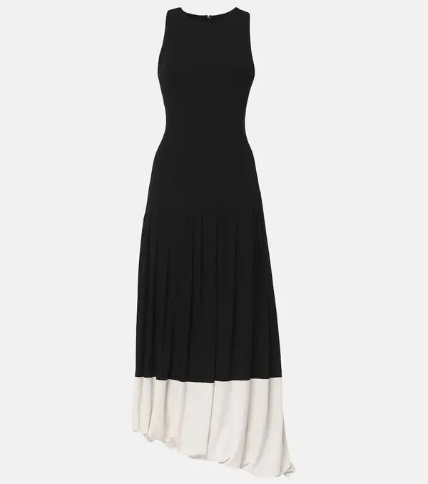 Victoria Beckham Colorblocked Jersey Midi Dress