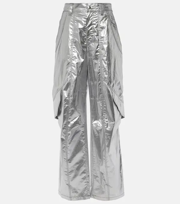 Isabel Marant Étoile Divina Wide-leg Cargo Jeans - Silver