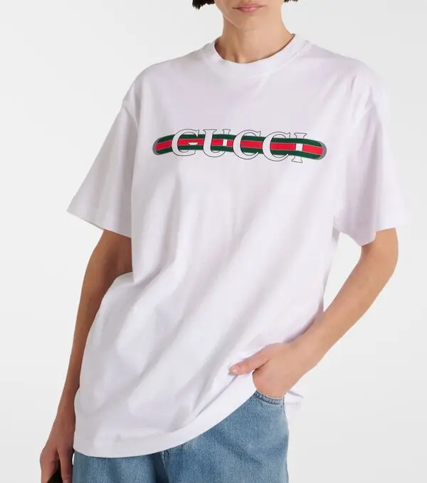 Gucci Logo Cotton T-Shirt - White | Editorialist