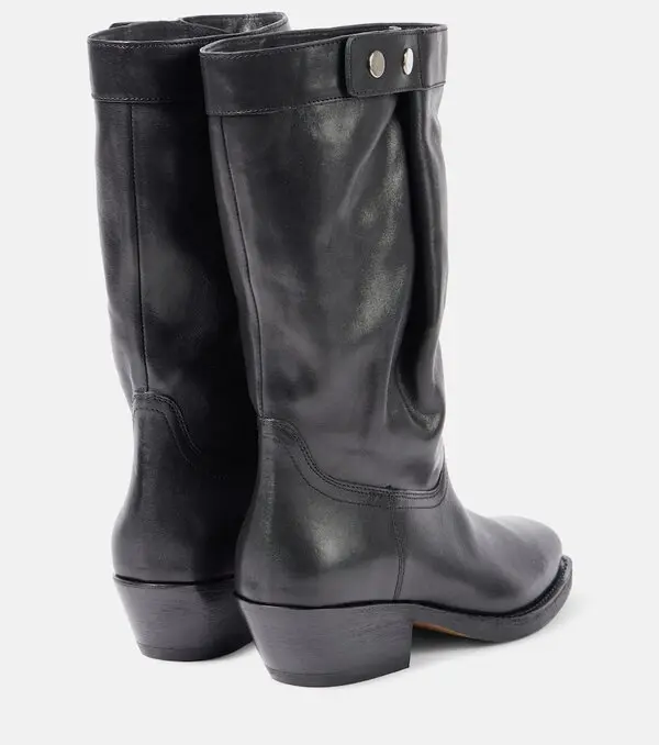 Isabel Marant Étoile Ademe Leather Cowboy Boots - Black