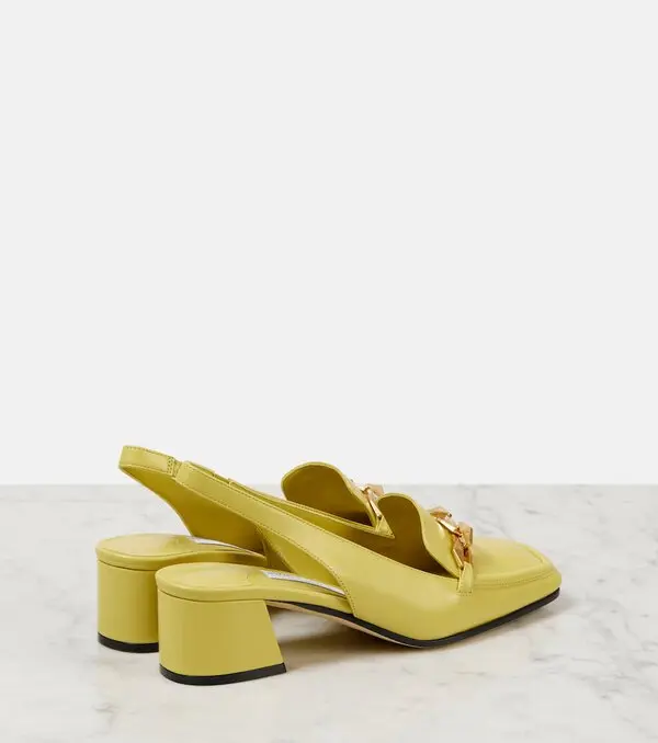 JIMMY CHOO Diamond Tilda 45 Leather Slingback Pumps - Yellow