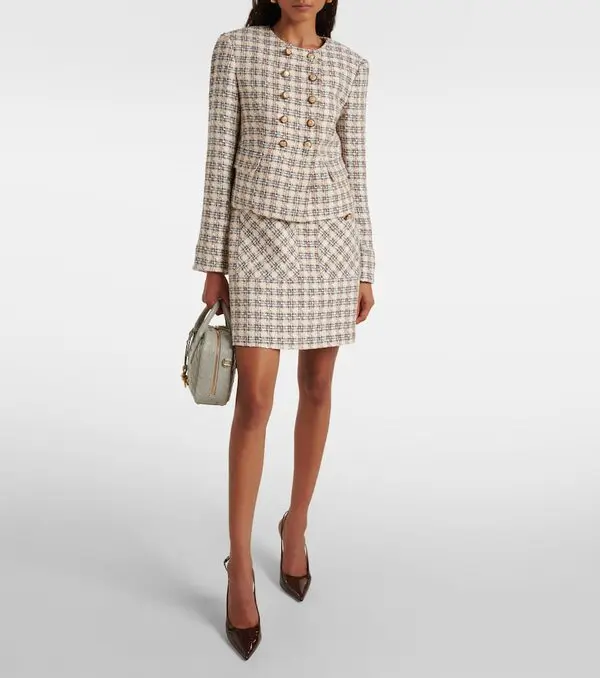 Veronica Beard Bentley Checked Tweed Jacket
