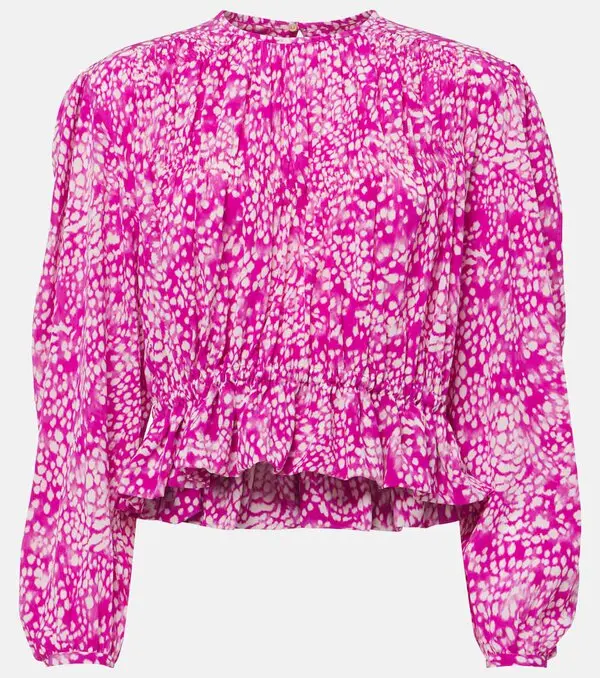 Isabel Marant Étoile Gelina Printed Silk-blend Top - Multicoloured