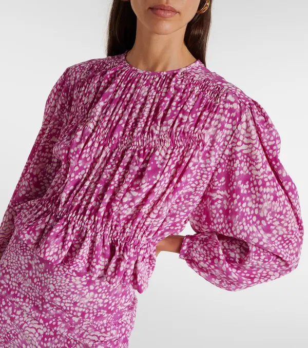 Isabel Marant Étoile Gelina Printed Silk-blend Top - Multicoloured