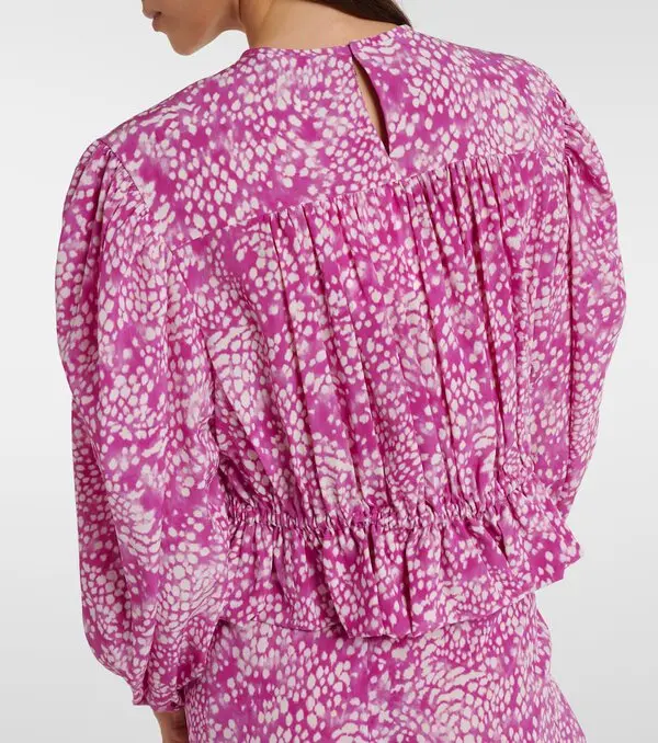 Isabel Marant Étoile Gelina Printed Silk-blend Top - Multicoloured