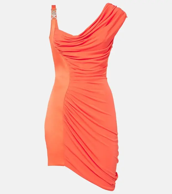 Versace Medusa '95 Jersey And Satin Minidress - Orange