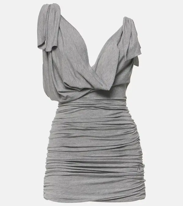 Attico Draped Mini Dress - Grey